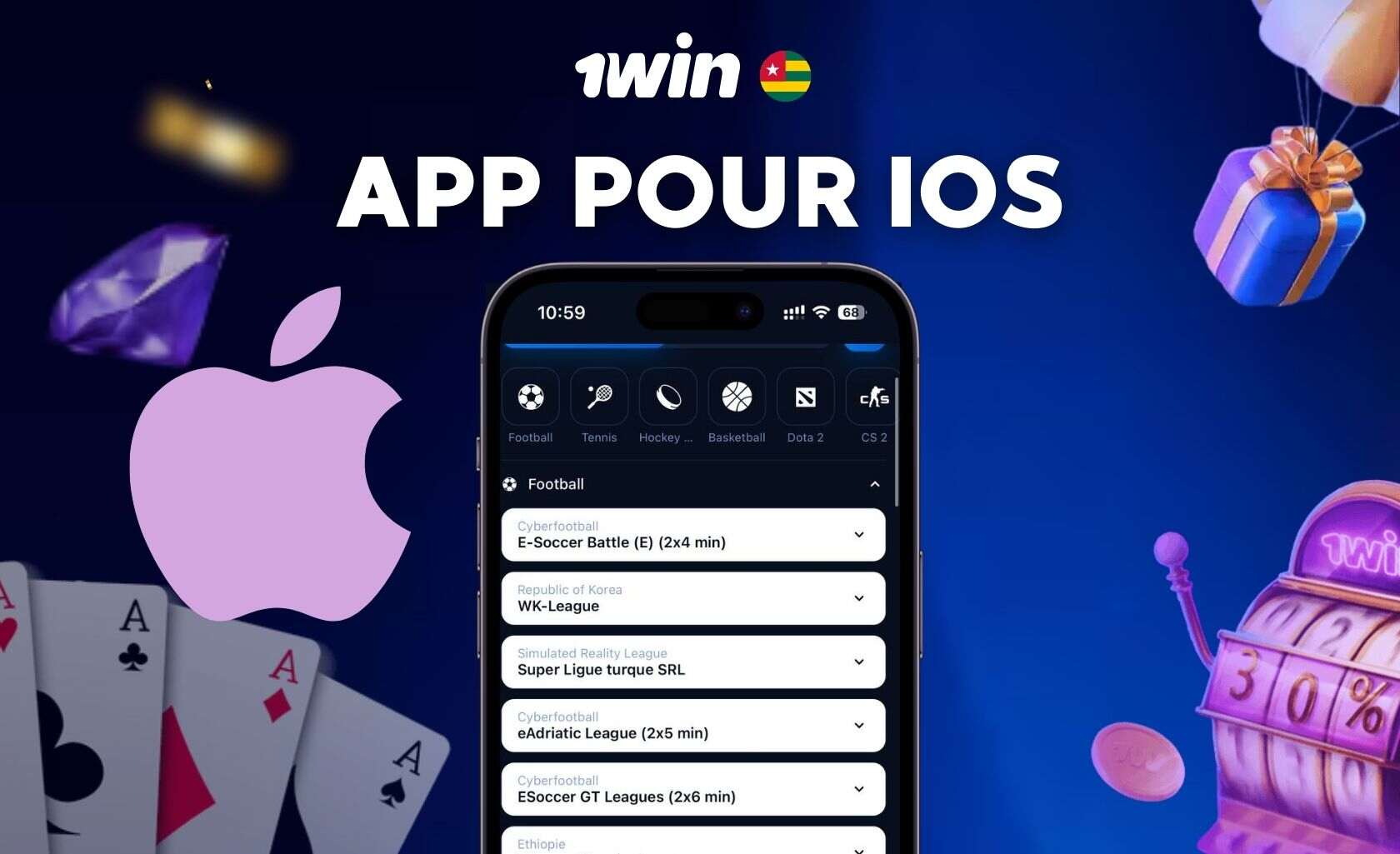 1Win Mobile App - L'expérience ultime des paris et du casino au Togo